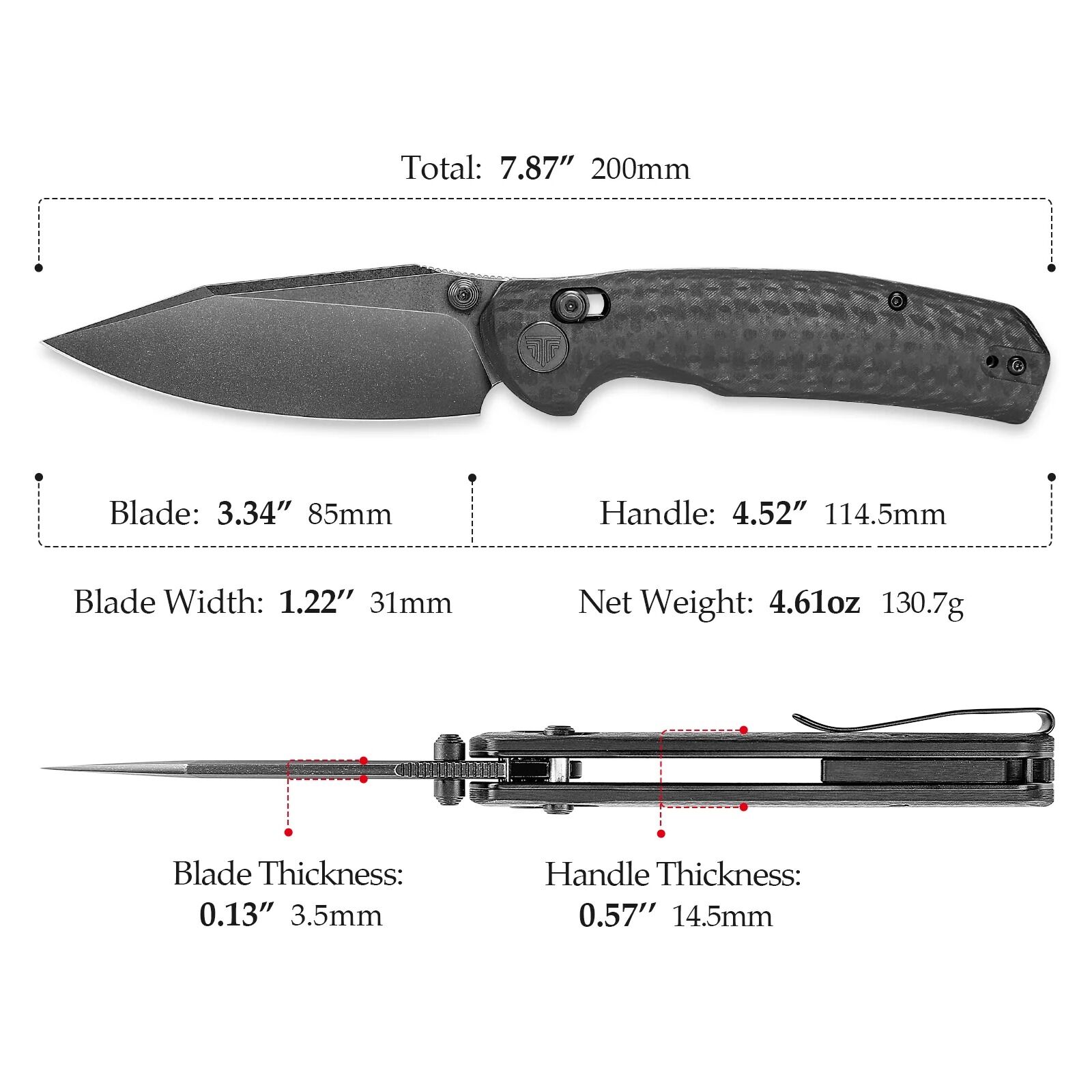 Trivisa Hornet-CG Axis | Karbon Fiber Görünümlü G10 Sap | 14C28N Çelik ...